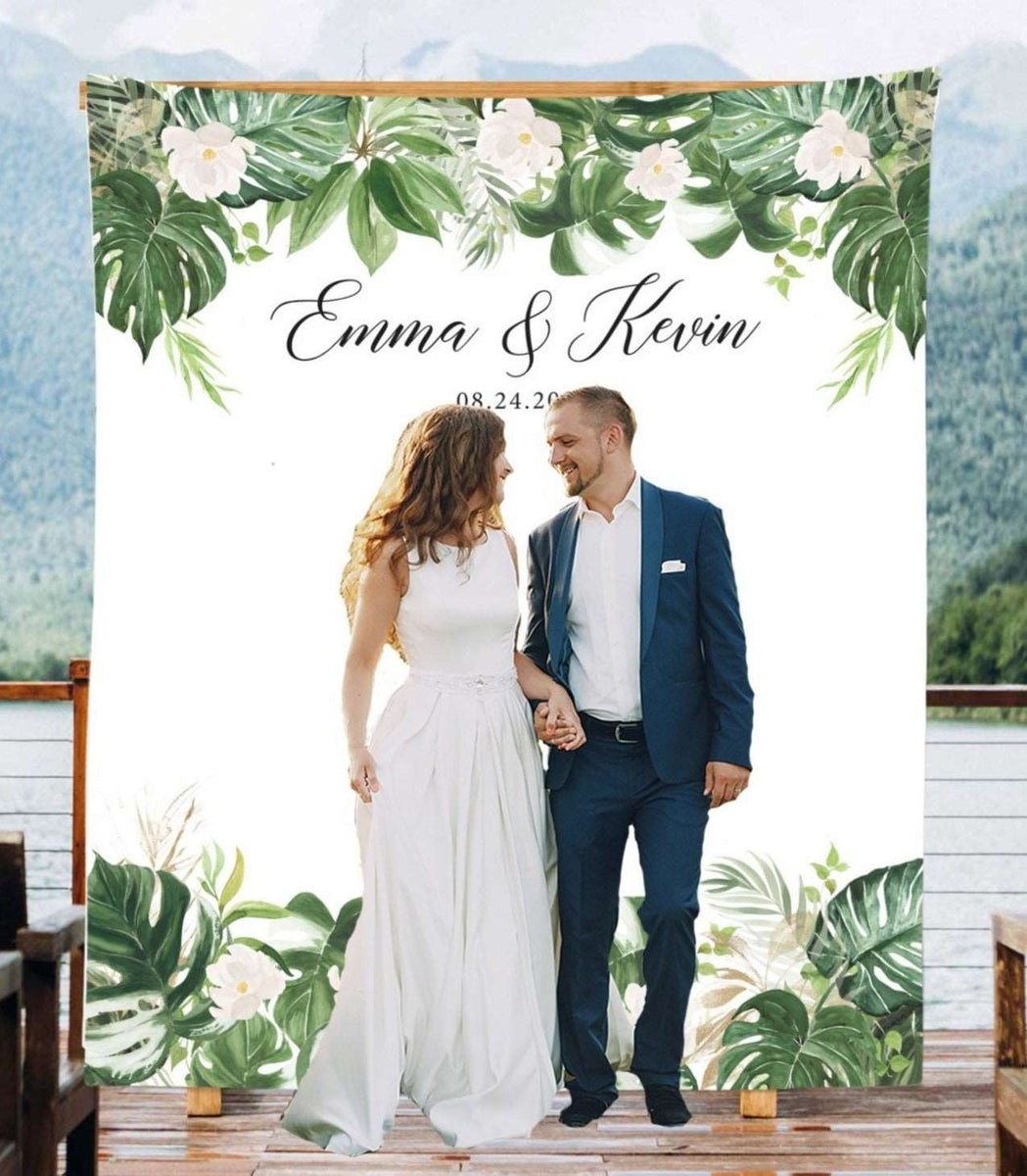 Summer Wedding Backdrop | Elegant Tropical Wedding Photo Backdrop ...