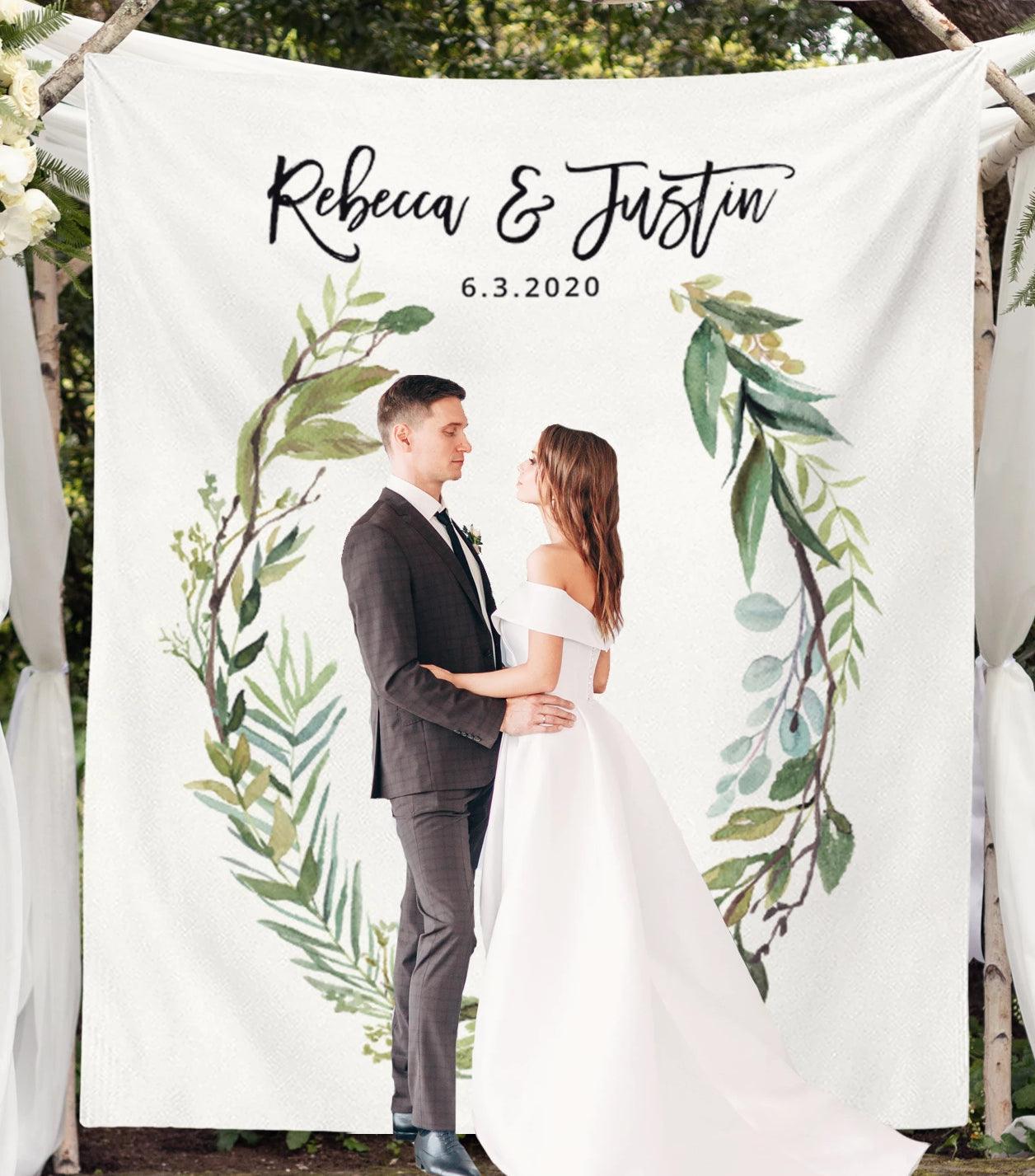 Greenery Wedding Photo Backdrop, Outdoor Wedding Backdrops | Blushing Drops